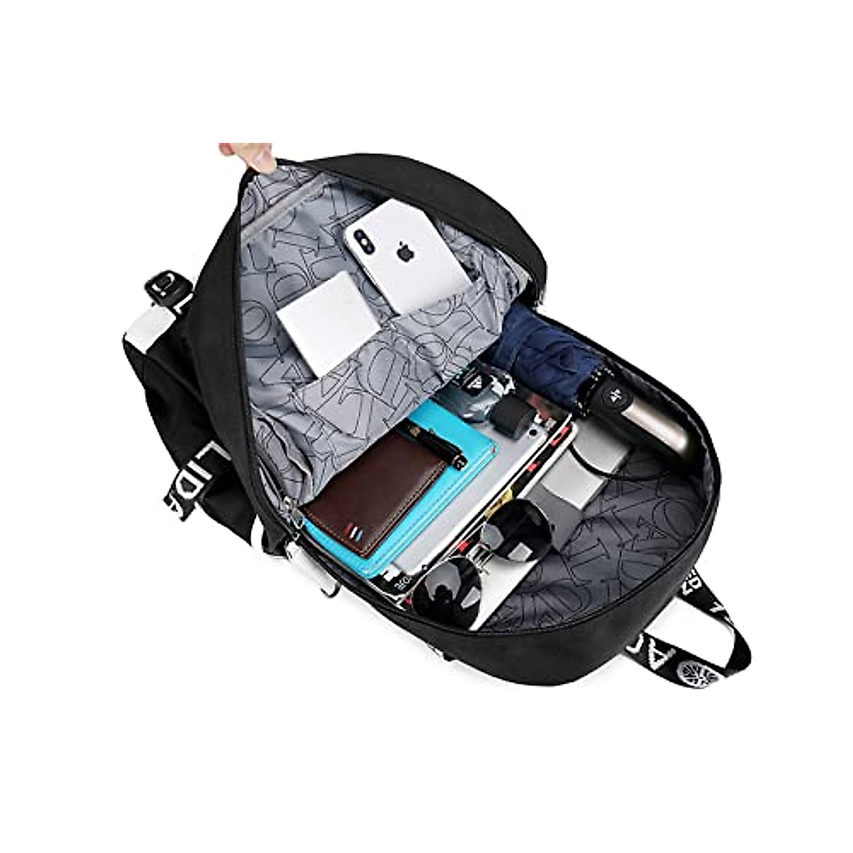 Duuloon Teens SCP Foundation Knapsack with USB Charging/Headphone Port-Student Wear Resistant Large Capacity Travel Rucksack