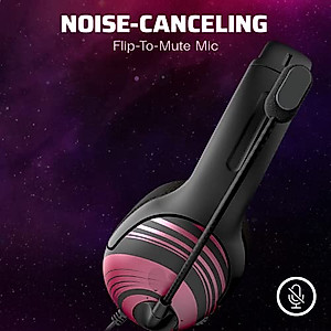 PDP Gaming AIRLITE Xbox Headset with Mic, Licensed Microsoft Xbox Accessories - Series X|S, Xbox One, PC/Windows 10/11, Lightweight, Stereo Headphones, Wired Power, Noise-Cancelling mic - Ruby Swirl