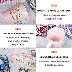 Best Sister In Law Ever Mug Best Sister In Law Ever Gifts from Sister Brother In Law Sister In Law Gifts for Sister In Law from Sister In Law Brother In Law 14 Ounce Pink with Gift Box Spoon Coaster