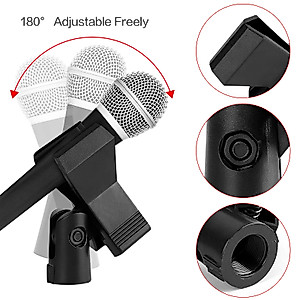 Inovat Pack of 3 Pcs Universal Adjustable Microphone Butterfly Clip Mic Clip Holder for Mic Stand with 5/8" Male to 3/8" Female Adapter