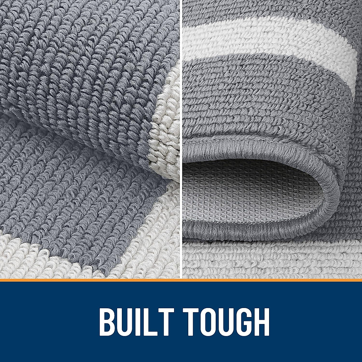 OLANLY Indoor Door Mat, 30x17, Non-Slip Absorbent Resist Dirt Entrance Mat, Washable Low-Profile Inside Entry Doormats for Entryway, Grey