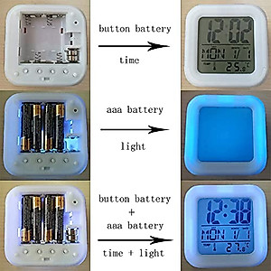 3 inch Small Size Mini LED Anime Digital Alarm Clock 7 Colorful Light Bedroom Decorations Room Decor for Girl