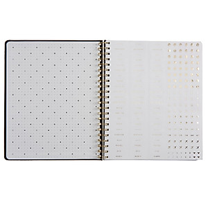 russell+hazel 2024 Weekly Planner, October 2023 - December 2024, Office Supplies, Black Vegan Leather, Includes 190 Stickers, 9.125” x 11.25”