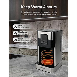 FETIONS Coffee Maker with Glass Carafe for Home Office, Programmable Stainless Steel Drip Coffee Machine with Timer Auto Shut-Off, LED Screen, 12-Cup Coffee Pot with Anti-Drip System, Reusable Filter