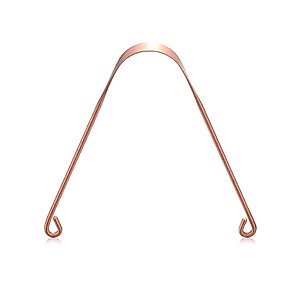 Froiny 1pc Copper Tongue Clean Scraper Not-Gagging Design Metal Tongue Cleaner Unisex Tongue Toothbrush Dental Oral Care Tool