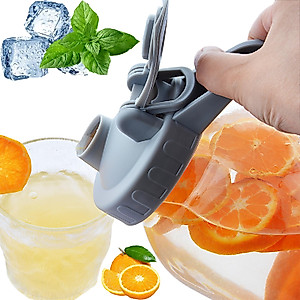 2 Pack 64 oz Pitcher With Lid, Glass Pitcher With Lid, Leak-Proof Airtight Mason Jar Pitcher, Sun Tea Jar, Glass Pitcher, Sun Tea Pitcher for Ice Tea, Cold Brew Coffee, Breast Milk, Juices