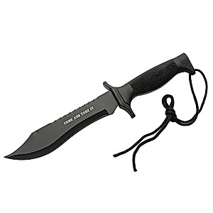 Skull Logo Bowie Stainless Steel Blade Abs Handle 12 inch EDC Hunting Knife