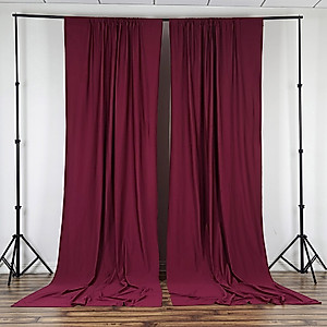 BalsaCircle 10 ft x 10 ft Burgundy Polyester Photography Backdrop Drapes Curtains Panels - Wedding Decorations Home Party Reception Supplies