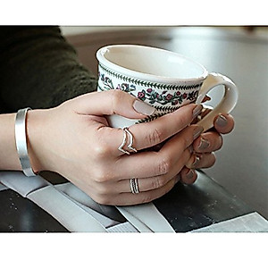 SILBERTALE 925 Sterling Silver Stacking Minimalist Midi Above Knuckle Pinky Finger Rings Bands 3pcs Set Size 2.5