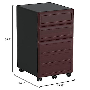 Ameriwood Home Pursuit Mobile File Cabinet, Cherry