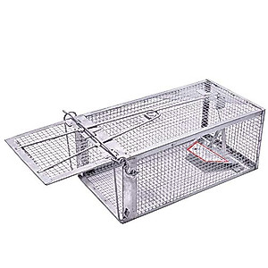 JGRZF Quality Rat Trap, Humane Live Animal Mouse Cage Traps, Catch and Release Mice, Rats,Chipmunk, Pests, Rodents and Similar Sized Pests for Indoor and Outdoor, 10.6 X 5.63 X 4.33 Inches, One-Door