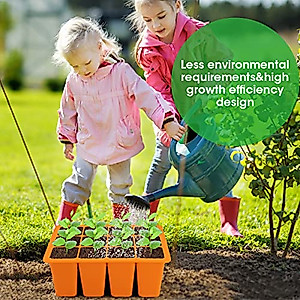 Generic Silicone Seed Starting Tray, Orange, Reusable, BPA Free, 2 Pack, 24 Cells Total, 1.6 x 1.6 x 2.8 Inches