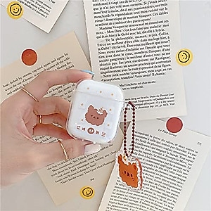 Compatible with AirPods Case Bear, Clear Smooth Soft TPU Cartoon 3D Animal Design Cover Case for Airpods 1/2, Girls Women Funny Kawaii Cute Case for AirPods 1&2 Generation - Bear
