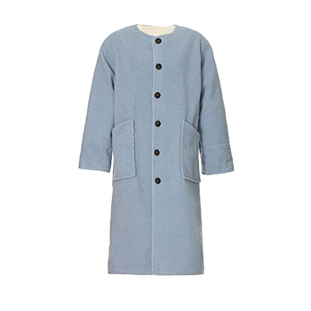 Derek Lam Collective RTR Design Collective Oversized Reversible Shearling Coat, Blue, X-Large