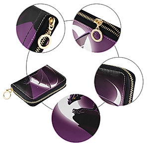 Dragon Grey Credit Card Coin wallet, RFID Blocking Compact Women Leather Card Holder, Key Change Organizer, Zipper Purse Clutch Pouch Pocket