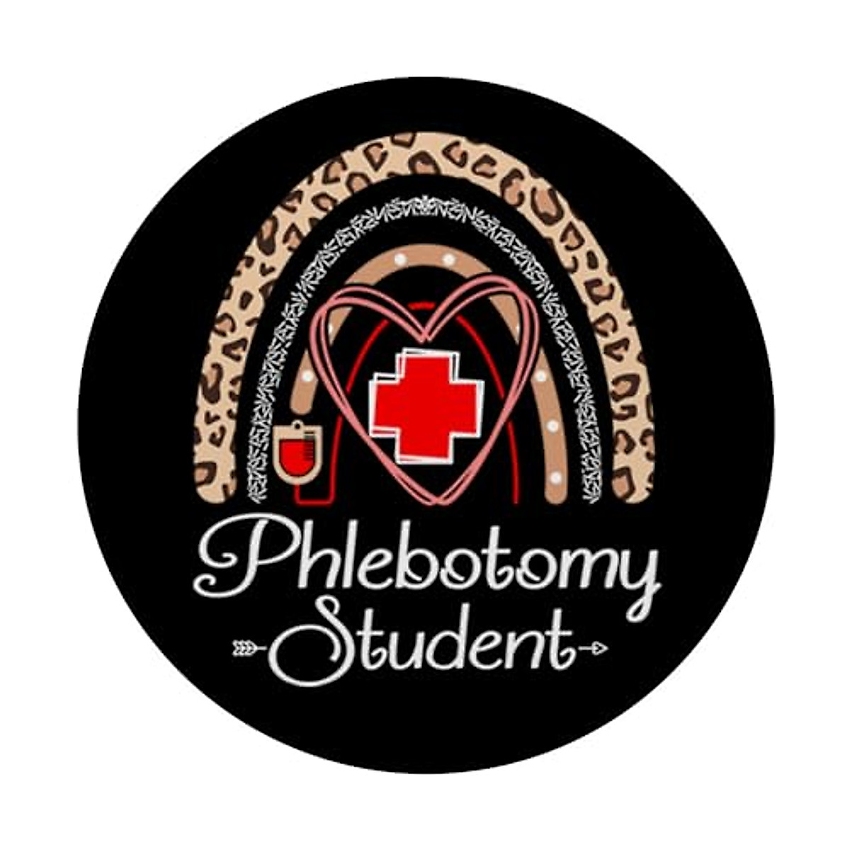 Phlebotomy Student Boho Rainbow Funny Phlebotomist PopSockets Standard PopGrip