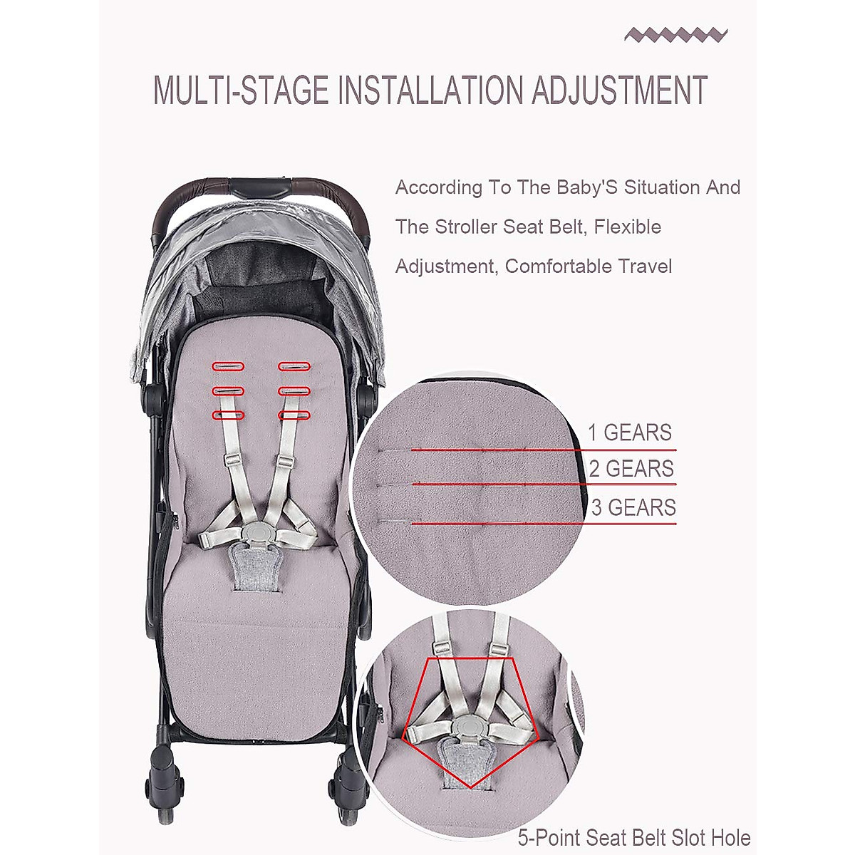 Outdoor Stroller Bunting Bag, Universal 3 in 1 Winter Outdoor Tour Toddler Universal Stroller Sleeping Bag, Cold-Proof Detachable&Temperature Regulation Footmuff for Stroller (Black)