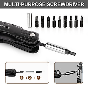 Gifts for Men Him Husband Boyfriend, Valentines Day Anniversary Birthday Gifts Idea for Him, Pocket Knife Multitool, I LOVE YOU Cool Folding Knife, Outdoor Camping Hunting Fishing Present