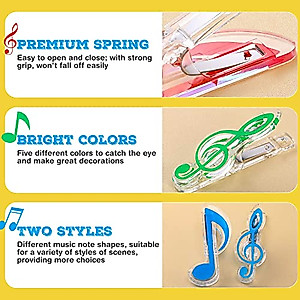 20 Pcs Music Clips with Gift Bags and Ribbon Music Book Page Holder Plastic Music Book Clips Music Sheet Clips Music Note Paper Clips for Students Teacher Music Class Gift Accessories, Multicolor