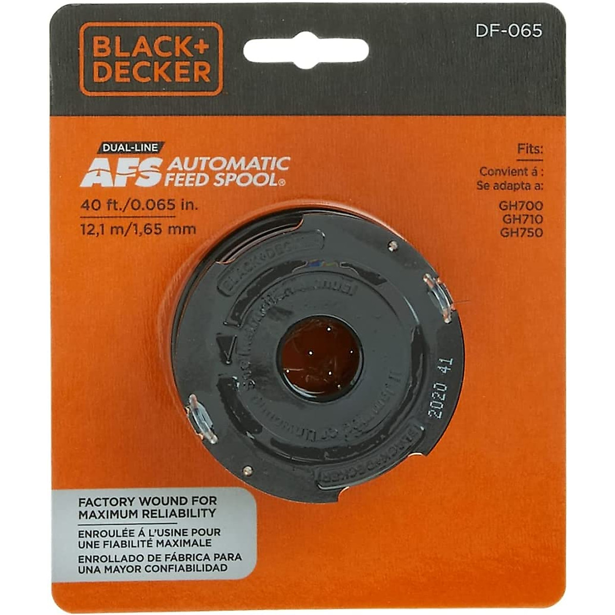BLACK+DECKER Trimmer Line Replacement Spool, Dual Line, AFS, .065-Inch (DF-065)