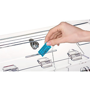 Displays2go Clear Acrylic Raffle Drum, Locking Door and Easy-Turn Lever - Large