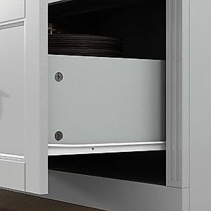 Homsee 78.7" H Bookcase Bookshelf with 4-Tier Shelves, 2 Drawers & 2 Glass Doors, Wooden Display Storage Cabinet for Home Office, Living Room, Green Grey