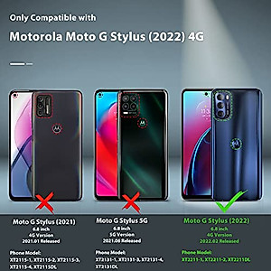 BNIUT for Motorola Moto G-Stylus 2022 Case: Dual Layer Protective Heavy Duty Cell Phone Cover Shockproof Rugged with Non Slip Textured Back - Military Protection Bumper Tough (Black Matte)