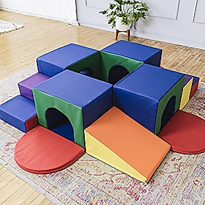 ECR4Kids SoftZone Four Tunnel Maze, Toddler Playset, Assorted, 15-Piece