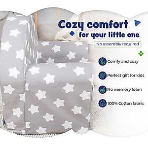 Delsit Kids Couch for Toddlers - Comfy Armchair for Children, Lightweight Foam Sofa and Reading Chair with Removable Cover, Made in Europe