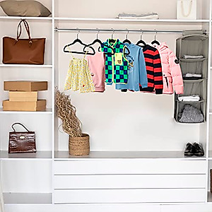 Quality Kids Plastic 30 Pack Non Velvet Non-Flocked Thin Compact Children's Hangers Swivel Hook for Shirts Blouse Coats (Black, 30)