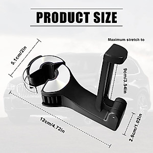 2pcs Car Headrest Hidden Hook 2 in 3 Car Seat Hooks, Universal Car Headrest Storage Organizer Hanger Hook, General Purpose - Car Storage Box, Falling Resistance-Silver