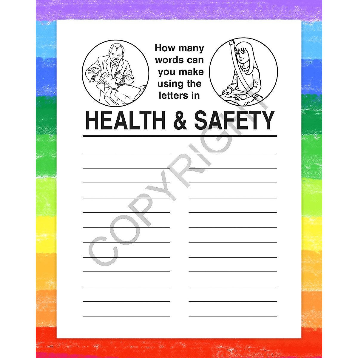 ZOCO - Health and Safety - Kids Educational Coloring Books (25 Bulk Pack, Without Crayons) - Healthcare Program, Fun Exercises - Games, Puzzles, Activities for Kids