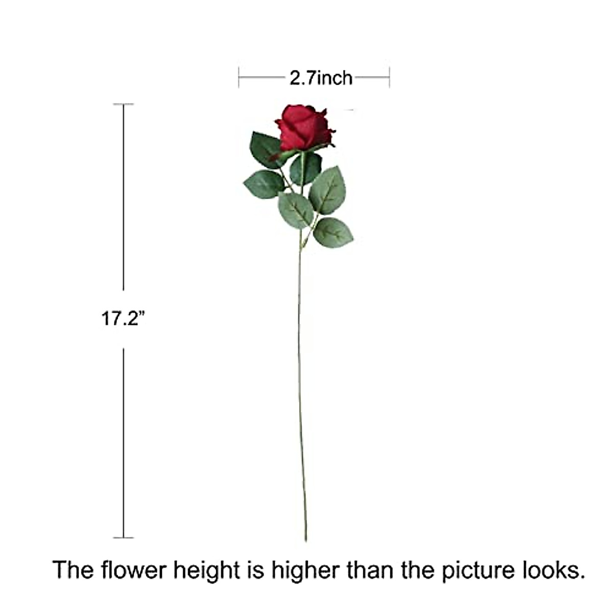 HENJADE Single Flannel Rose Flower Day Wedding Guide Flower Hotel Decoration Flower Artificial Flower Artificial Silk Flower (Brilliant Red )