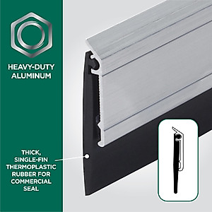 M-D Building Products 68247 1-1/4-Inch EPDM 36-Inch DB006 Commercial Grade Door Sweep, Mill, Silver