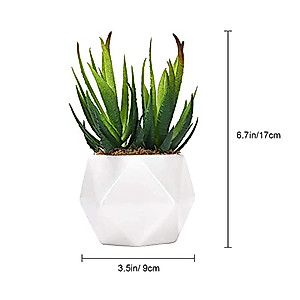 Shiny Flower Artificial Succulent Plants Artificial Aloe Plant Fake Succulent Plant in Ceramic Pot with 2 PCS Create Realistic Succulent Arrangements Floral Arrangement Gifts Home Office Decoration