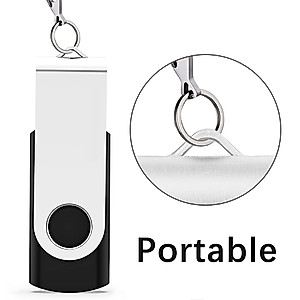 4GB Flash Drives 5 Pack, Alihelan USB Flash Drive USB 2.0 Thumb Drive Swivel Memory Stick U Disk Jump Drive Zip Drive with Led Indicator (5 Mixed Colors: Black Red Purple Yellow White, 4G)