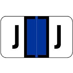 Doctor Stuff - File Folder Labels, Alphabet Letter J, Jeter 7200 - JTAM Series Compatible Alpha Stickers, Dark Blue, 15/16" x 1-5/8", 500/Roll