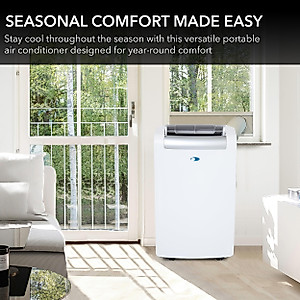 Whynter ARC-148MS 14,000 (10,300 BTU SACC) Portable Air Conditioner with Activated Carbon and SilverShield Filters, up to 500 sq ft, White