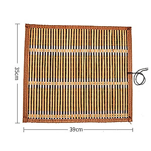 QJang Portable Chinese Art Writing Calligraphy Bamboo Brush Holder Case Pouch Watercolor Paint Brush Mat Rollup Organizer Wrap Protection Bag Large 15.35 x 13.77 Inches (39 x 35cm)