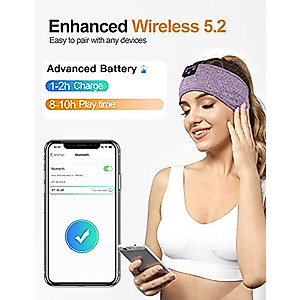 Sleep Headphones Sports Headphones Headband,Fulext Sleeping Bluetooth Headphones Sleep Mask with Ultra-Thin HD Stereo Speakers Perfect for Side Sleepers Insomnia,Workout,Jogging,Yoga,Travel,Gift Idea