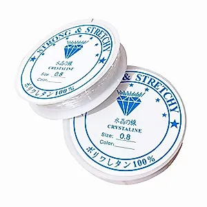 Amaney 0.8mm Elastic String, Stretchy Bracelet String Crystal String Bead Cord for Bracelet, Beading and Jewelry Making