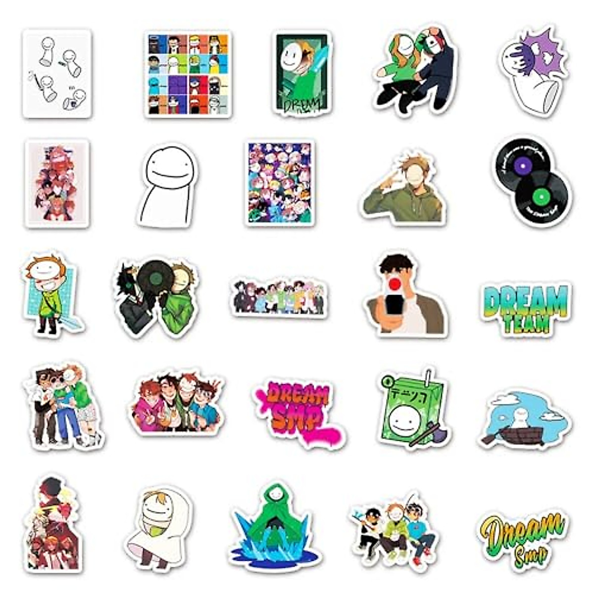 50PCS Cartoon Dream SMP Graffiti Funny Cute Stickers for Suitcase Skateboard Laptop Computer Water Bottles Car Teens Boys Girls Decal Waterproof Sticker for Phone Computer Decal Pegatinas Juguete