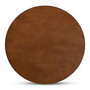 BOWERY HILL Mahogany Walnut Brown Finished 35-Inch-Wide Round Wood Dining Table