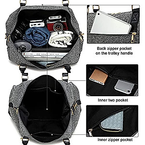 CAMTOP Weekender Travel Bag for Women Ladies Overnight Carry On Tote Duffel Bag with Luggage Sleeve and Shoes Compartment (A-Gray)