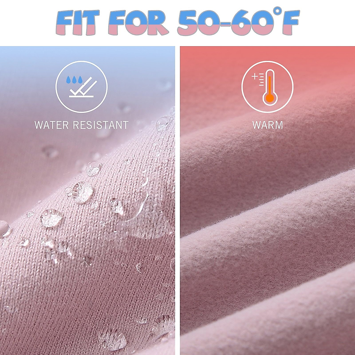 BALEAF Youth Girls Fleece Lined Leggings Winter Warm High Waisted Kids Athletic Pants Hiking Running Yoga Light Purple M