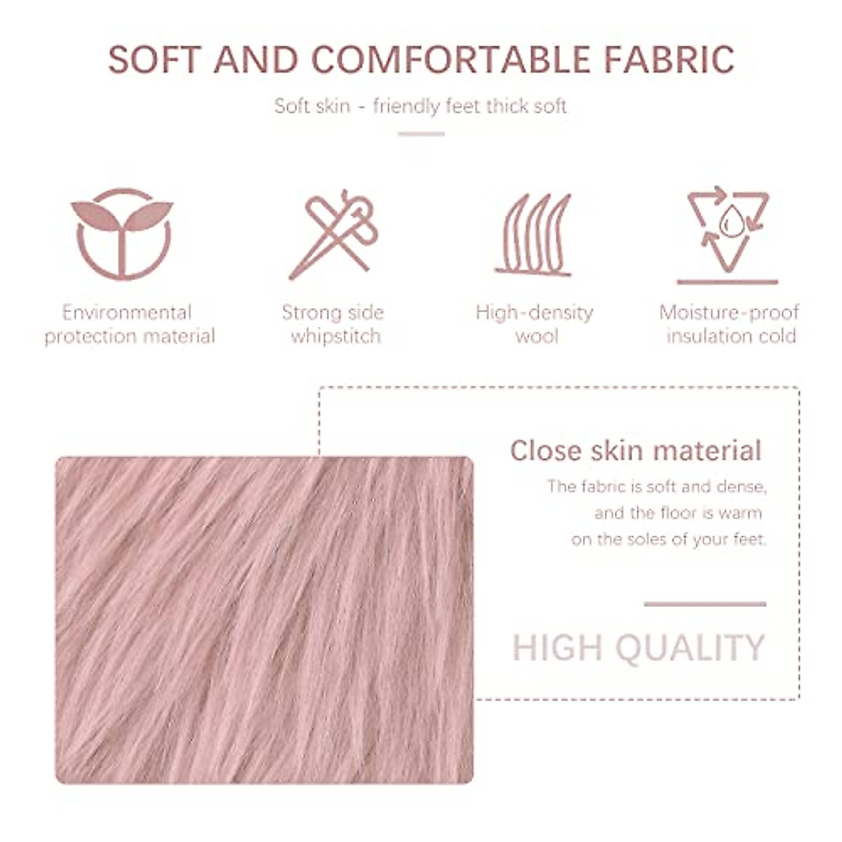 Nuxn 40 x 50cm Heart Shape Faux Sheepskin Rug Soft Long Plush Fluffy Shaggy Carpet Area Mats Rugs Bedroom Sofa Decorative Floor Carpet