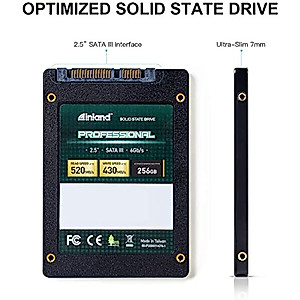 INLAND Professional 3 Pack 256GB SSD SATA III 6Gb/s 2.5" 7mm TLC 3D NAND Internal Solid State Drive (3x256GB)