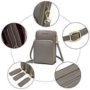 myfriday Small Crossbody Cell Phone Bag for Women, Mini Over Shoulder Handbag Purse with Credit Card Slots