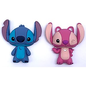 Disney Stitch 3D Foam Magnet Set - Stitch & Angel Magnets - Magnet for Refrigerators and Lockers
