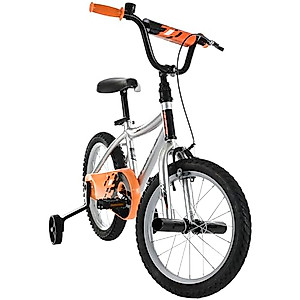Huffy ZRX 16" Kids Bike, Ideal for Ages 3 to 5 Years Old, Front Pegs, BMX Style Handlebar, Quick Connect Assembly, Designed for Growth, Durable Steel Frame, Enclosed Chain Guard, Silver